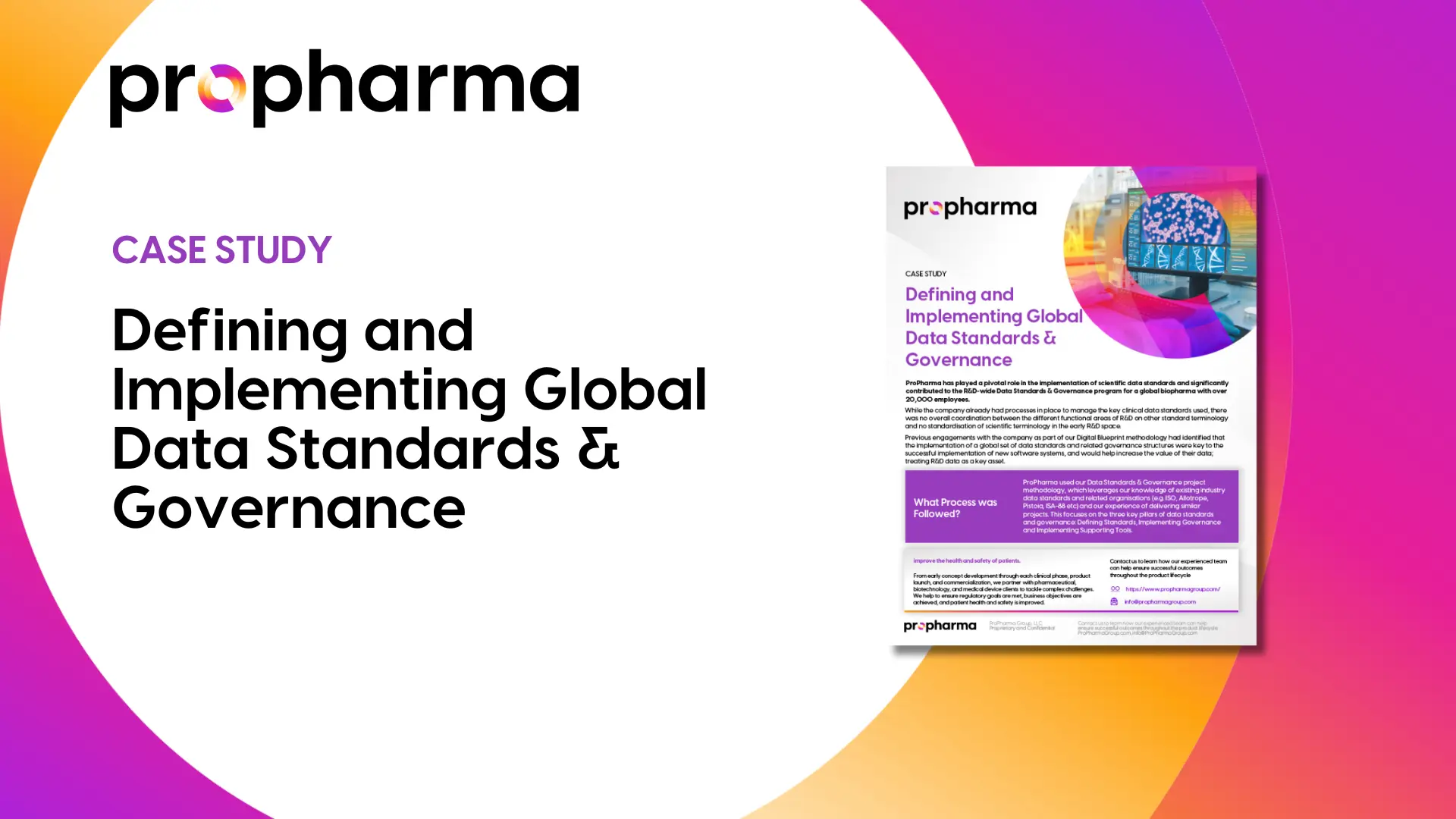 Defining and Implementing Global Data Standards &Governance - ProPharma